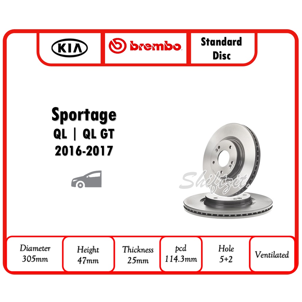 Brembo Front Brake Disc - Kia Sportage QL | QL GT | Shopee Malaysia