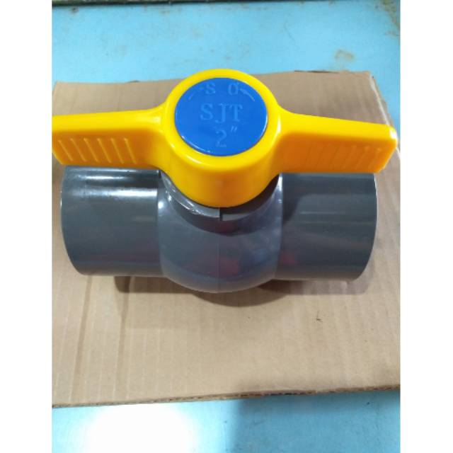PLAIN PVC CRANK STOP FAUCET 2" PRESSURE BALL VALVE SJT | Shopee Malaysia