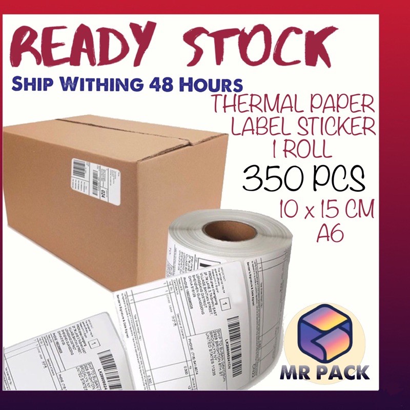 A6 Thermal Sticker Thermal Paper Shopee Waybill Shipping Label ...