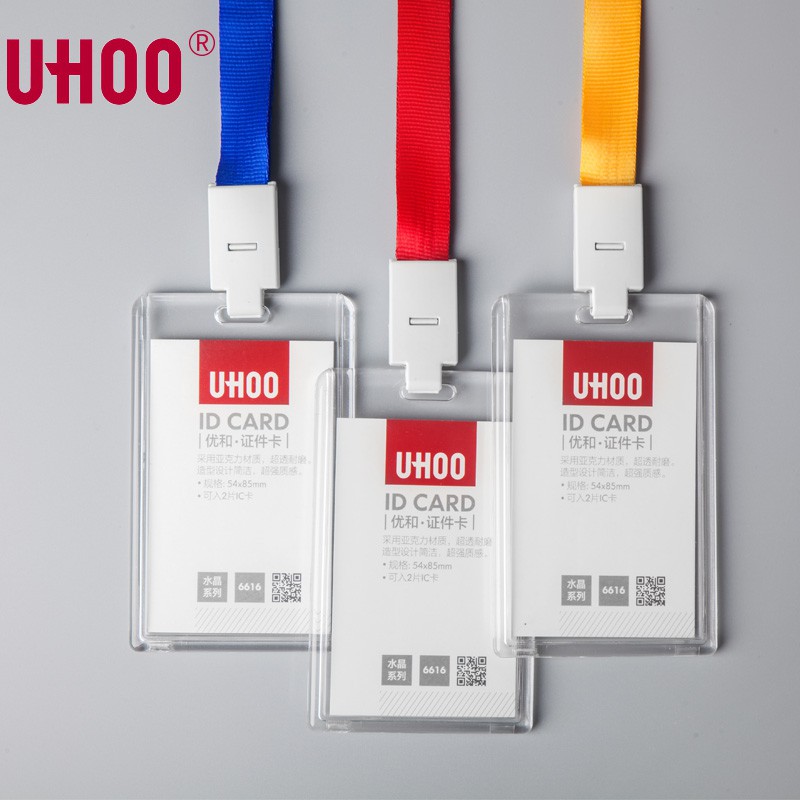 UHOO Acrylic Name Tag High Quality Transparent ID Card Holder Name ...