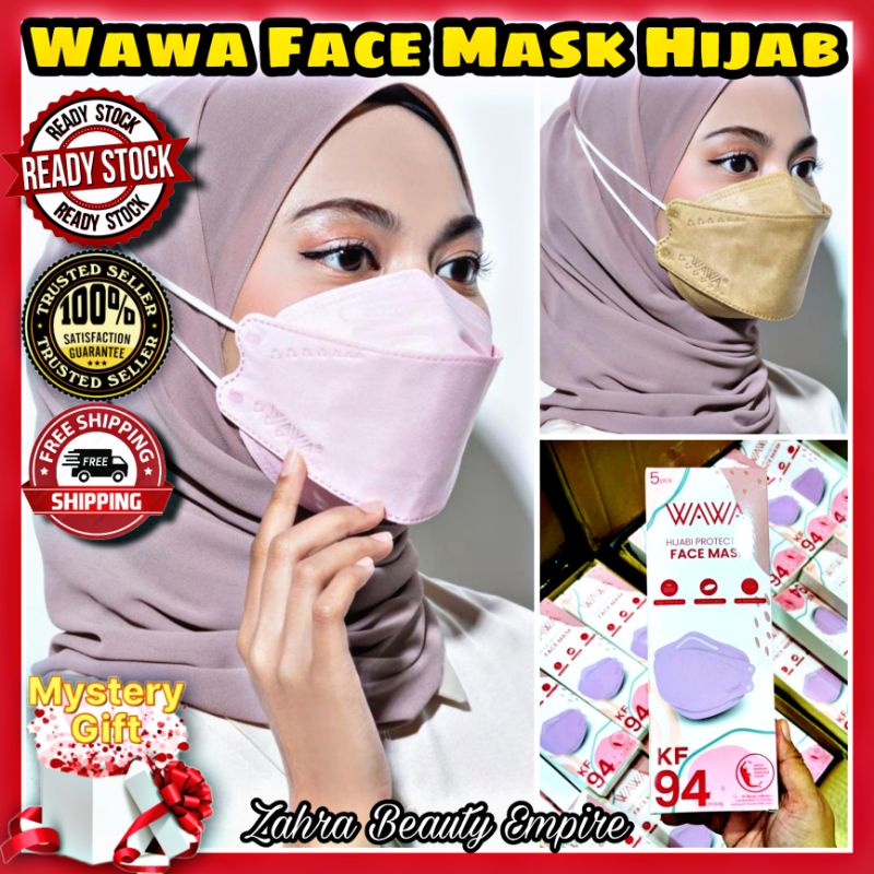 WAWA FACE MASK HIJAB | HEADLOOP [💯ORI HQ] + 🎁FREE GIFT🎁 | Shopee Malaysia