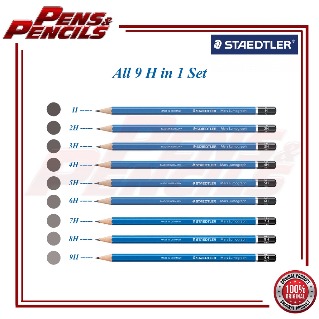 STAEDTLER Mars Lumograph Pencils Set Box (12 Pcs) / 12 Degrees Set Drawing Writing Sketching Art ...