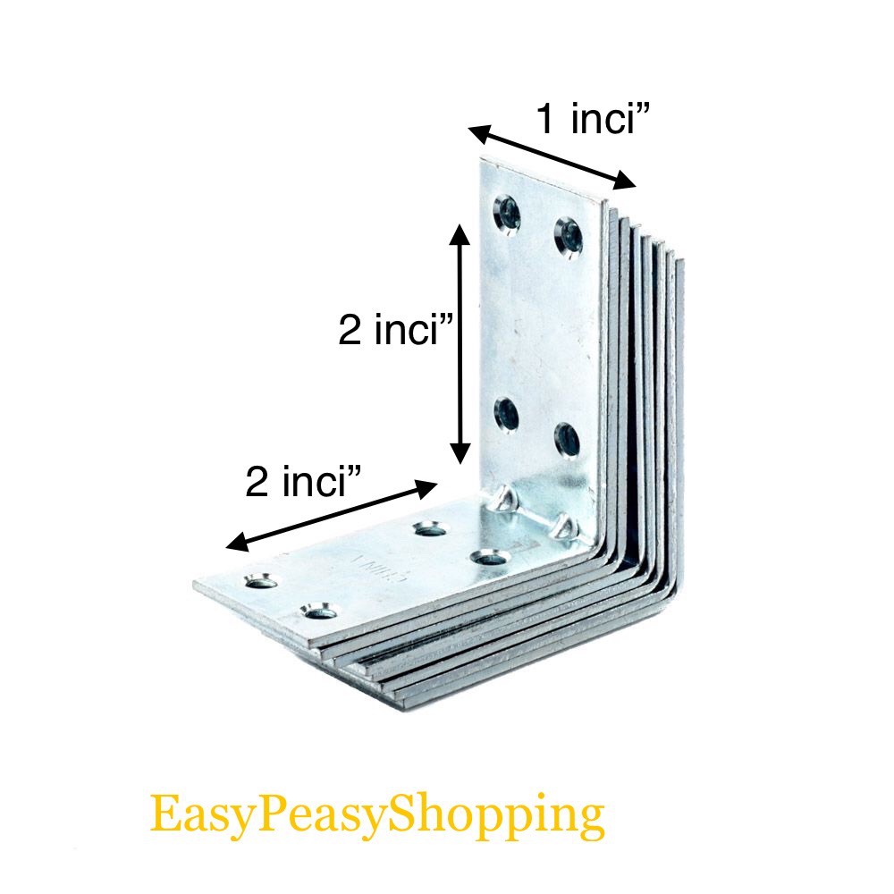 L-Shaped Bracket 1'' x 2'' /Siku L Bracket/ Sesiku L/Plat Besi (READY ...
