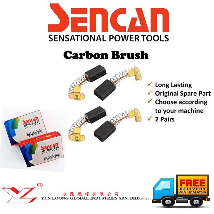 Sencan Spare Part Carbon Brush 2 set (Set B) | Shopee Malaysia