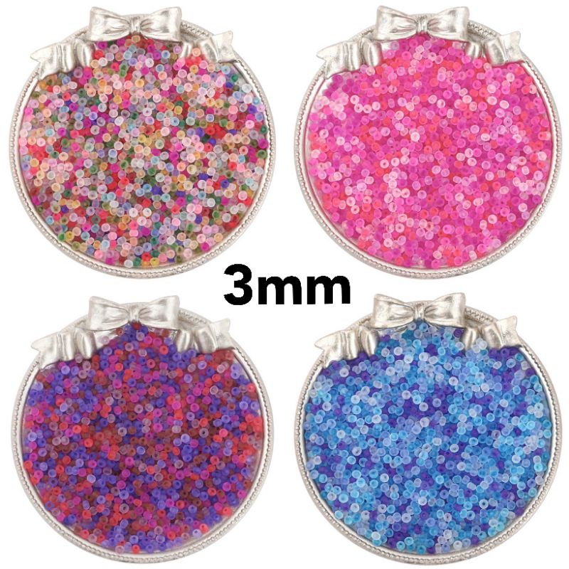 (Ready Stock) 210 pcs 3mm Frosted Mix Mixed Colour Matte Beads Bead ...