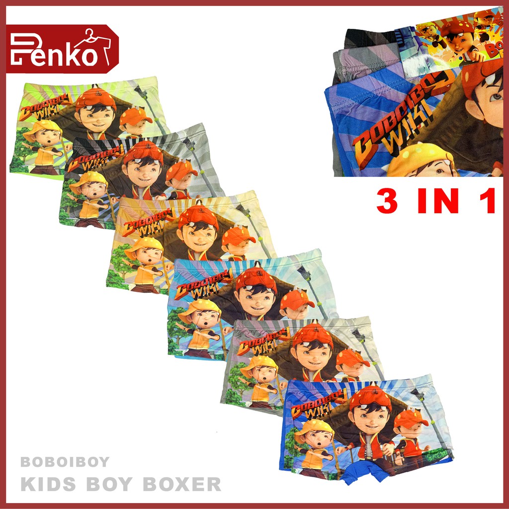 KIDS BOY CARTOON BOXER UNDERWEAR SELUAR DALAM BUDAK BOXER (BOBOIBOY) 3 ...