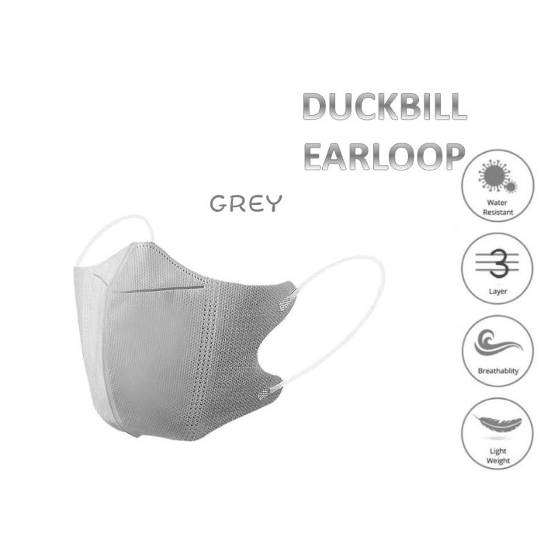 3d duckbill mask grey 3ply 50pcs 鸭嘴灰色3d三层口罩 | Shopee Malaysia