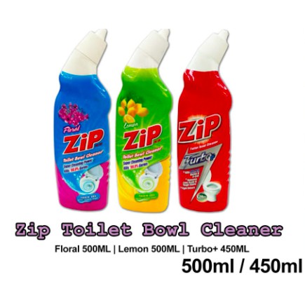 Zip Liquid Toilet Bowl Cleaner Turbo Plus 450ML/ Floral & Lemon 500ML ...