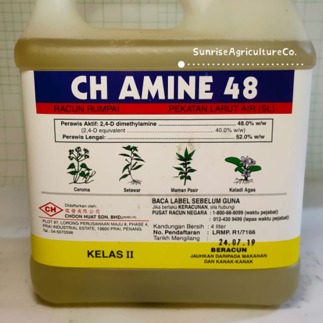4L CH Amine 48 Racun Rumput 2,4-D dimethylamine Ceroma /Setawar/ Maman ...