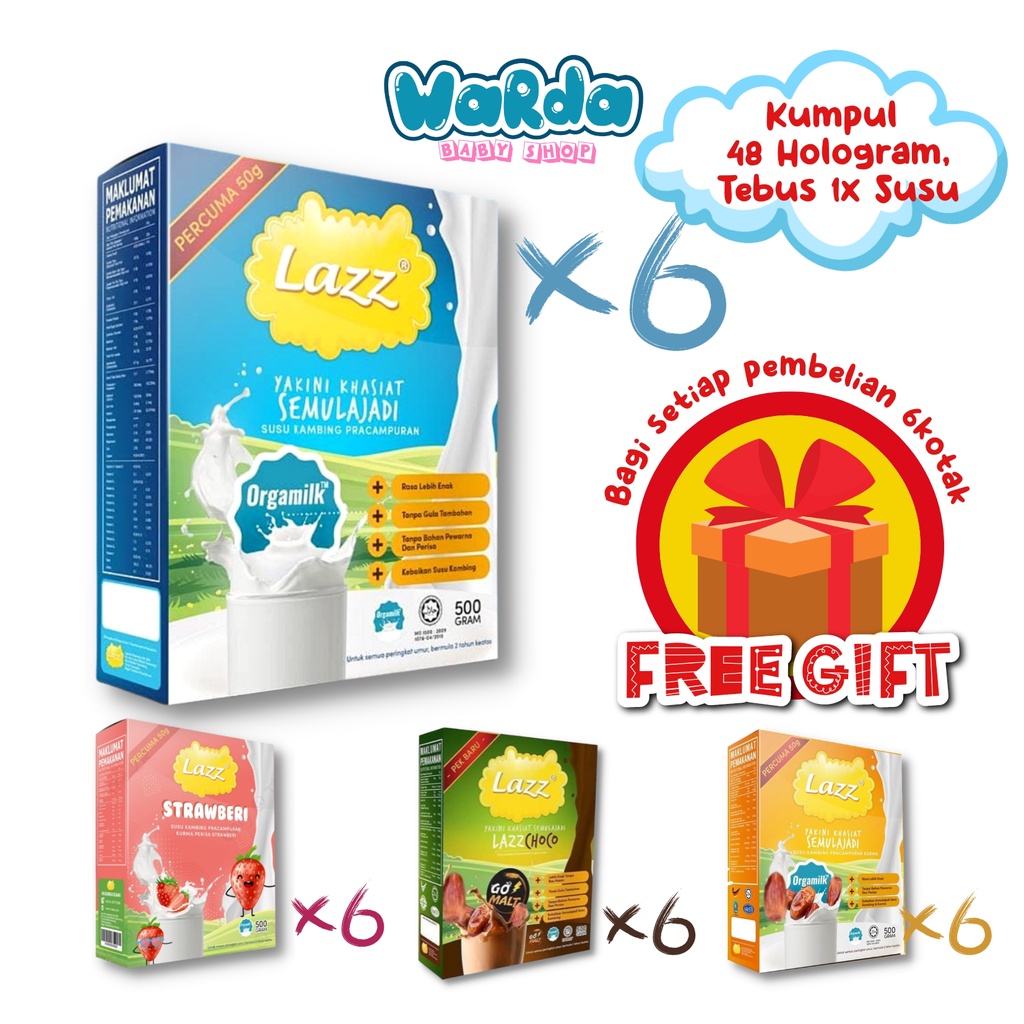 LAZZ SUSU KAMBING KOMBO 6KOTAK, SUSU ORGANIK PRA CAMPURAN, LAZZ GOAT ...
