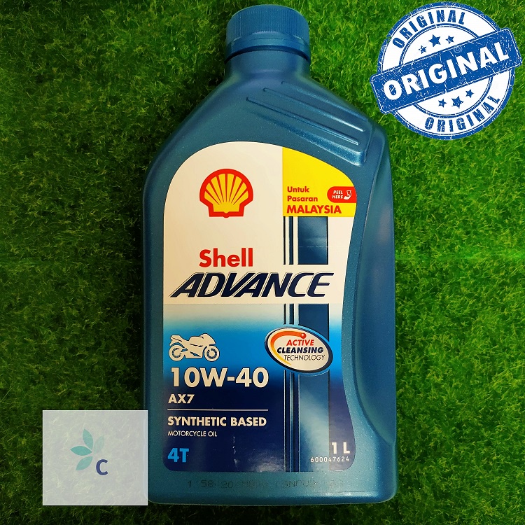 SHELL AX7 10W-40 4T 1 LITER 100% GENIUNE 4T ORIGINAL MADE IN MALAYSIA | Shopee Malaysia