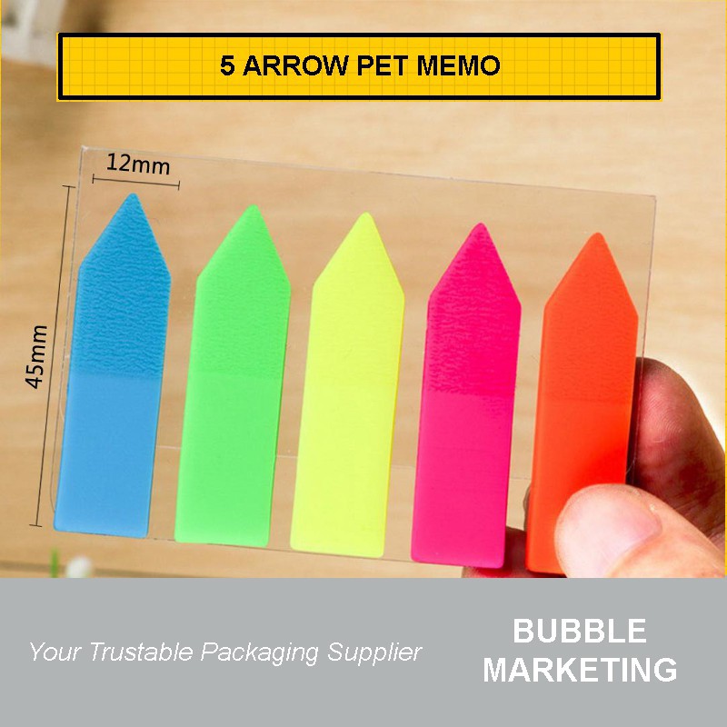 masterborong 5 Arrow Sign Here Sticky Note Memo Pad Fluorescent Cyber ...