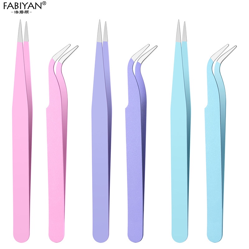 Candy Color Cute Stainless Steel Tweezers Macaron Color Sticker Picking ...