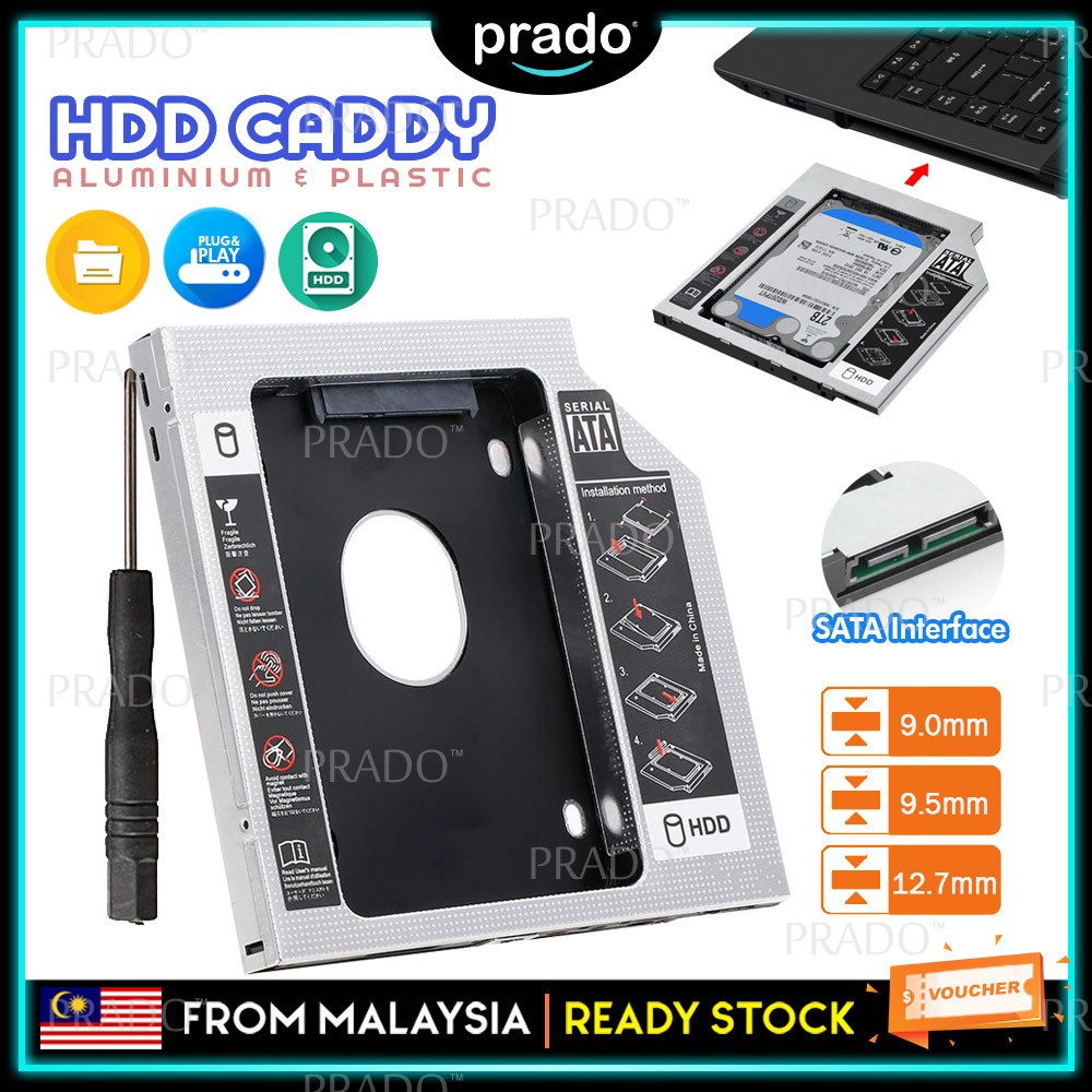 PRADO HDD Caddy SATA Interface HDD SSD Hard Disk Drive Caddy Universal ...