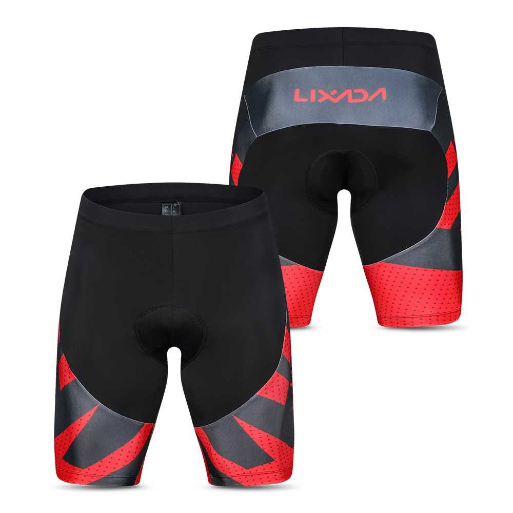 Lixada Men's Cycling Shorts 4D Gel Padded Bicycle Riding Half Pants Bike Biking Tights (red ...