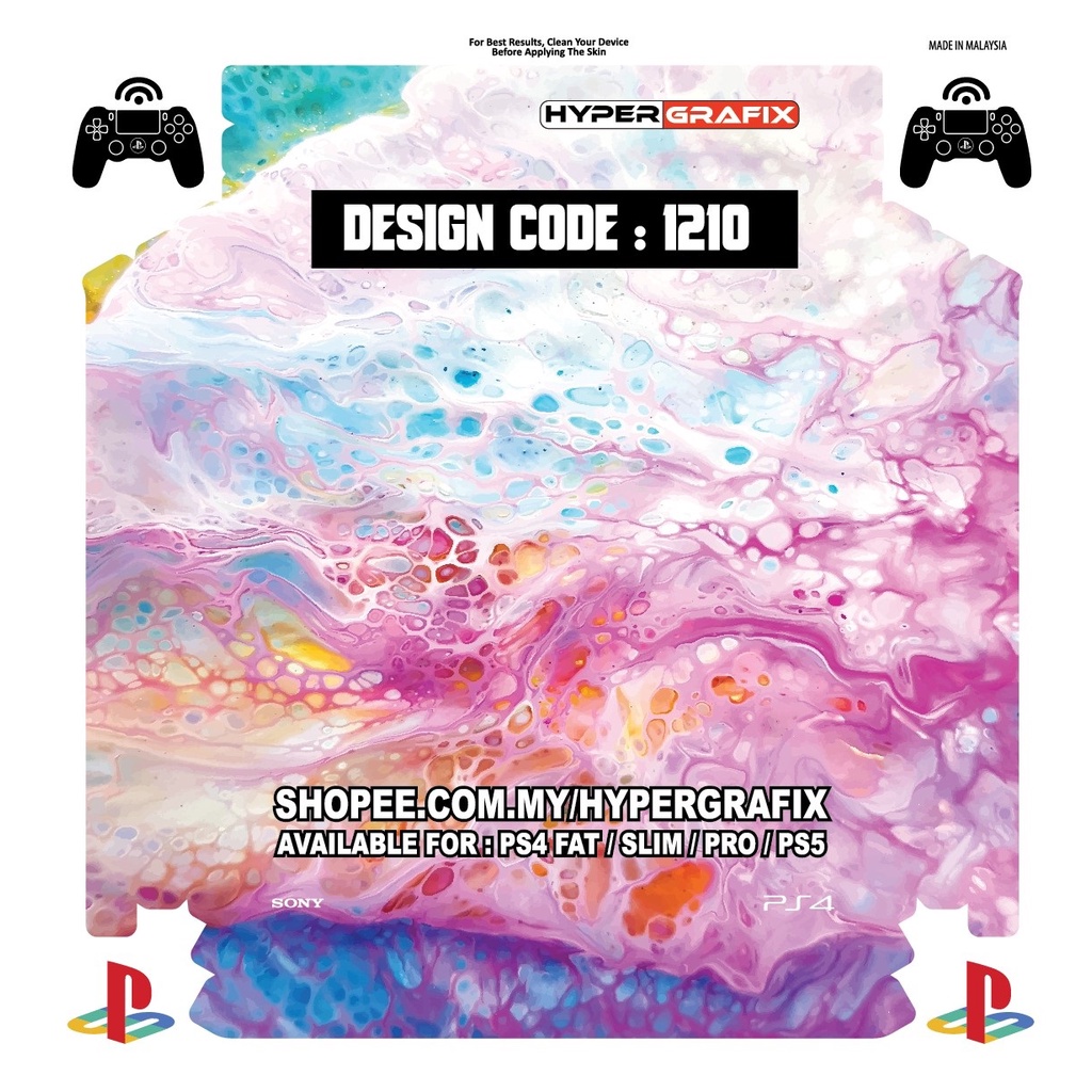 PS4 PLAYSTATION STICKER SKIN DECAL PS4 FAT PS4 SLIM PS4 PRO DESIGN 1210 ...