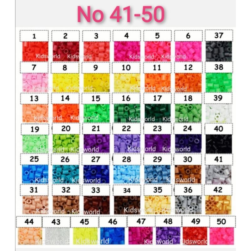 1000PCS 5MM PERLER BEADS COLOURS 41-50 REFILL PACK TOY ART CRAFT SENI ...