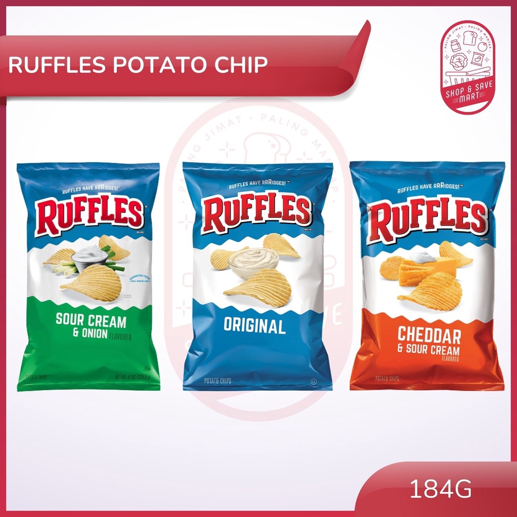 Ruffles Potato Chips - 184g (Flavor: Sour Cream & Onion / Original ...