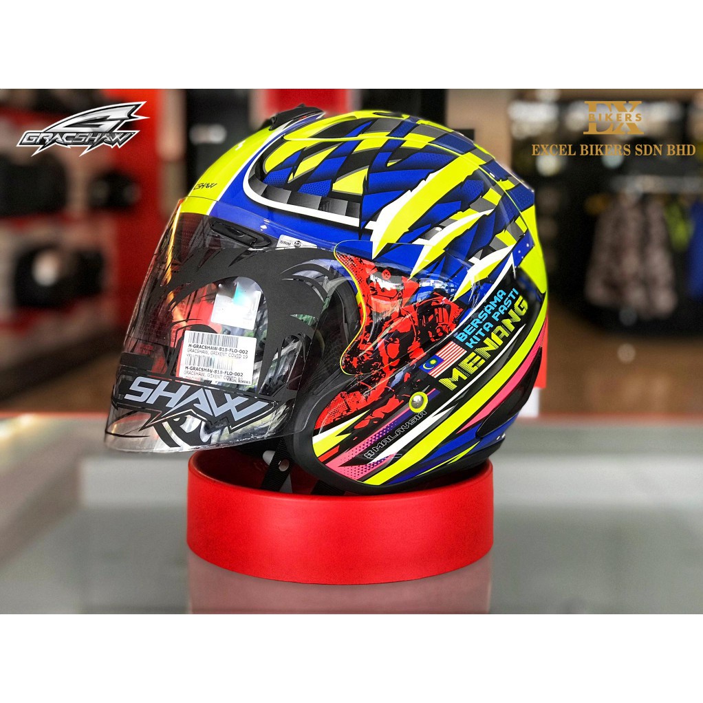 GRACSHAW GRIXENT FRONTLINER HELMET FRONT LINER PATRIOTIK MALAYSIA SHOEI ...