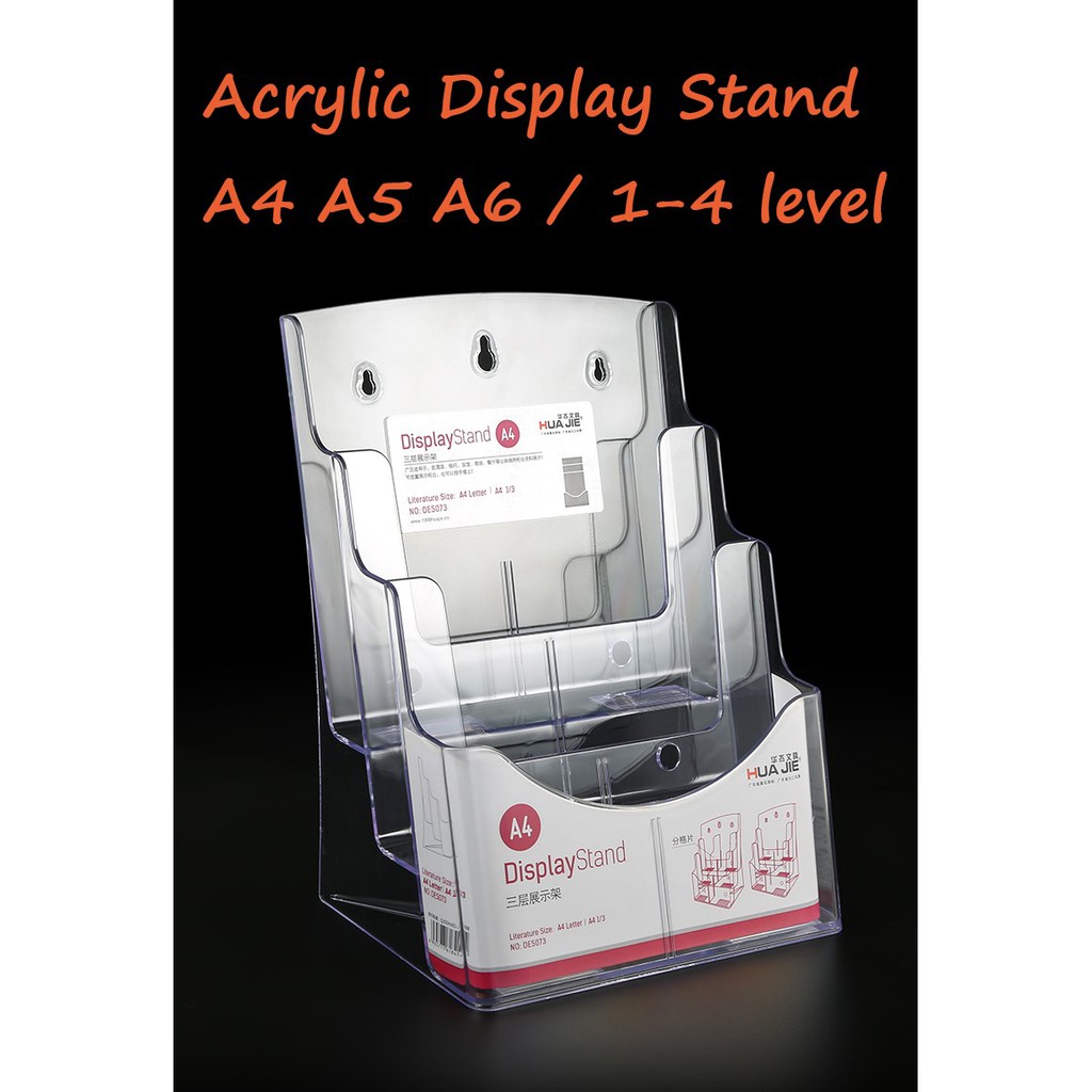 Acrylic Display Stand A4 A5 A6 Brochure Paper Menu Holder for Table ...