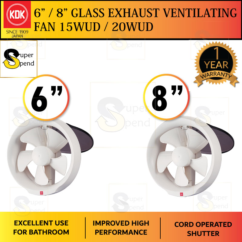 [ 6" / 8" ] KDK Glass Exhaust Ventilating Fan 15WUD 20WUD | Shopee Malaysia