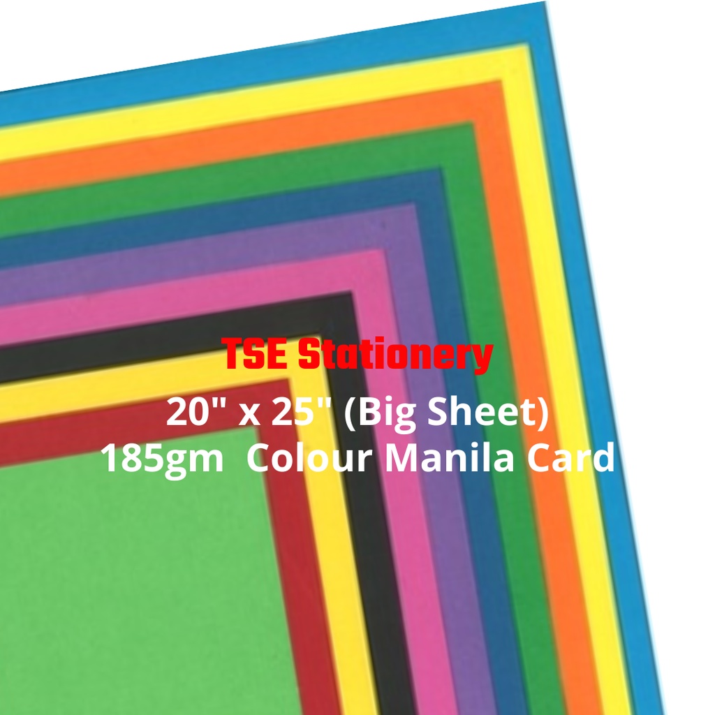 *Part2/2* Manila Card Bright / Dark Colour 180gsm 20"x25" Kad Manila ...