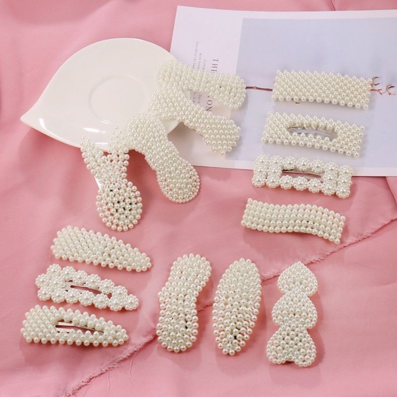 LZ Klip Rambut ala Mutiara Pearly Hair Clips White Pearl Hair Clip Cute ...