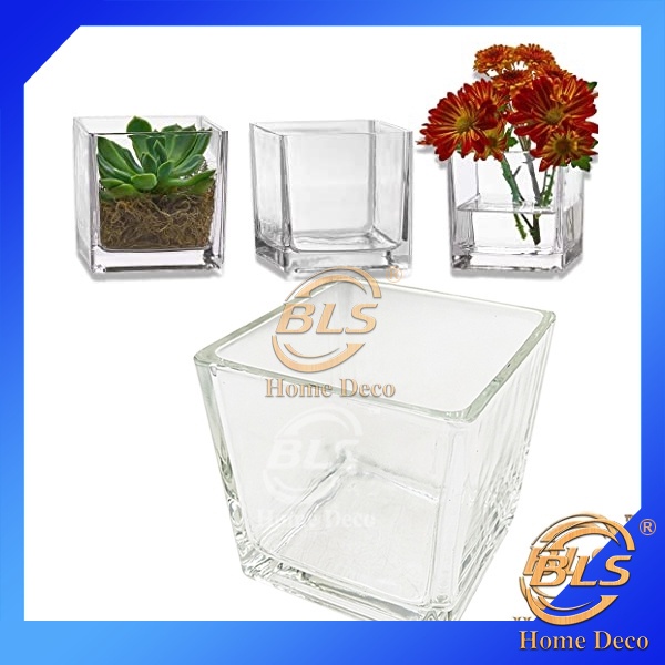 TRANSPARENT SQUARE SHAPE GLASS VASE | Shopee Malaysia