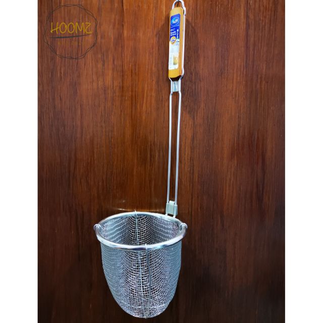 (Japan Quality) TOFFI STAINLESS STEEL NOODLE STRAINER (WOODEN HANDLE ...