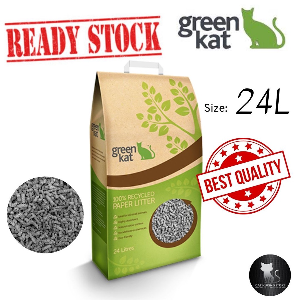 Green Kat Recycled Paper Cat Litter / Pasir Kucing 100% Recycle Paper ...