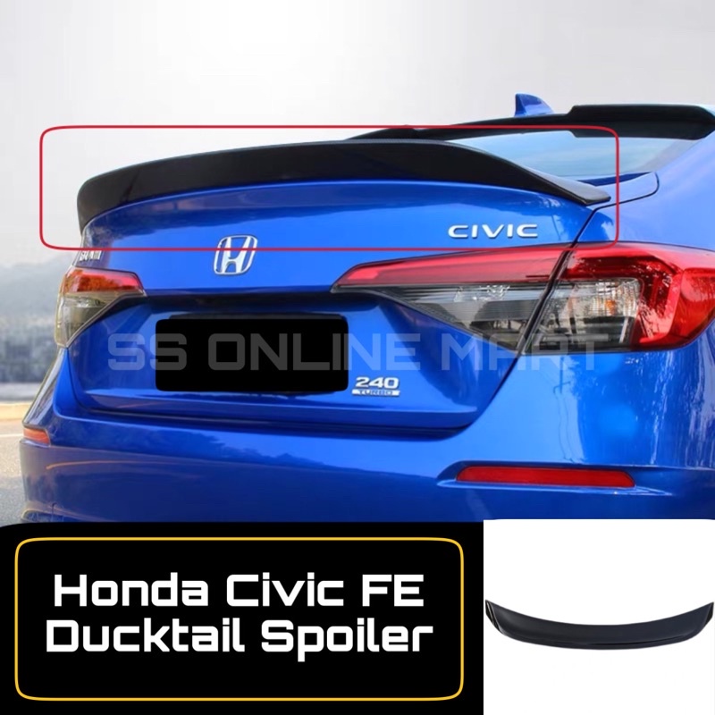 Honda Civic FE 2022-2026 RS Spoiler Ducktail Spoiler Roof Spoiler Piano ...