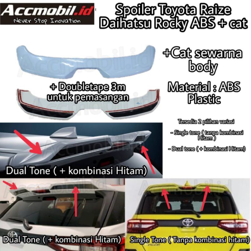Spoiler of the Raize Rocky plastic ABS | Shopee Malaysia
