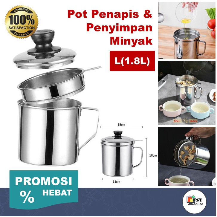[Best Item] Pot Penapis dan Penyimpan Minyak Stainless Steel Pelbagai ...
