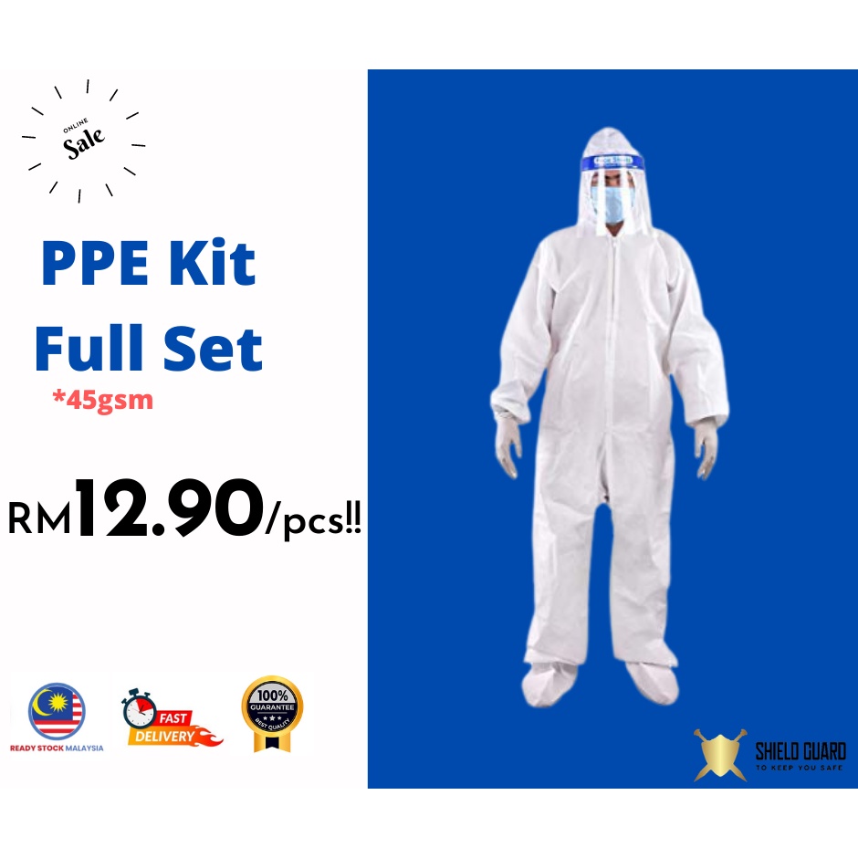PPE Kit Whole Set (Non-Woven Material, 45gsm) Fast Shipping!!! | Shopee ...