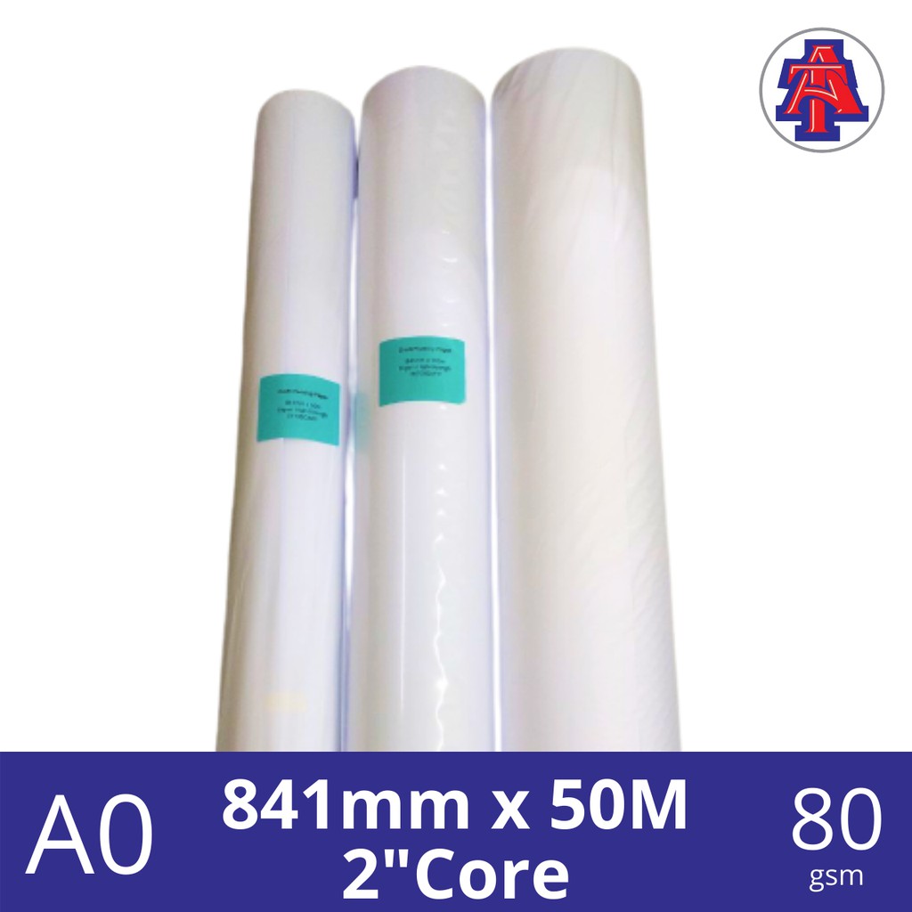 A0 841mm x 50M Plotter Paper Roll (2''core)/ Plan Printing Paper/ PPC ...