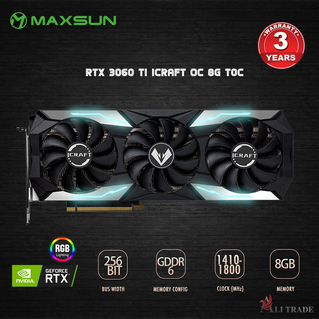 MAXSUN GeForce RTX 3060 Ti iCraft OC 8G T0C | Shopee Malaysia