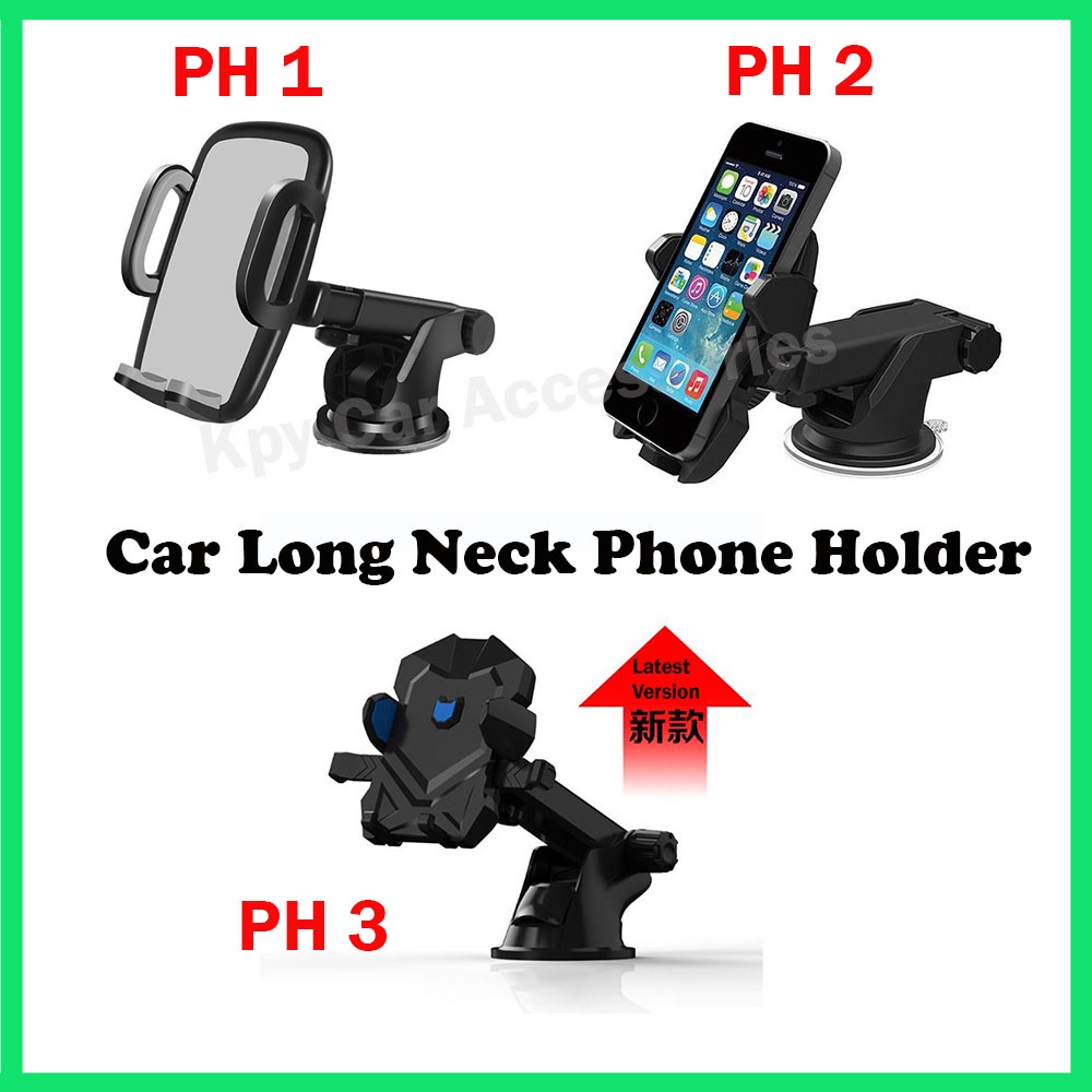 Universal 360° Car Long Neck Phone Holder Easy One Touch Mount Dashboard Windshield with Silicon ...