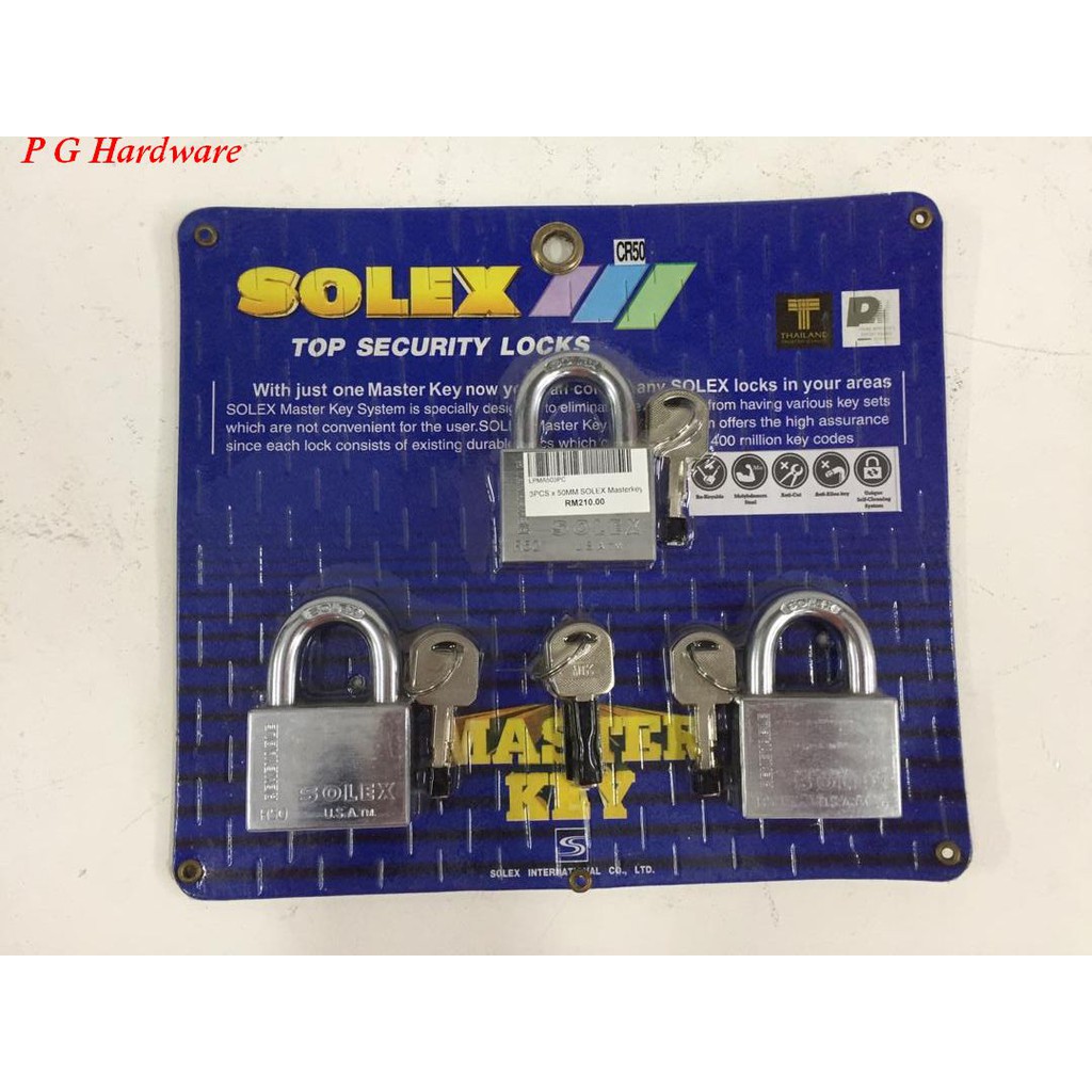 SOLEX Master Key Pad Lock @50mm | Shopee Malaysia