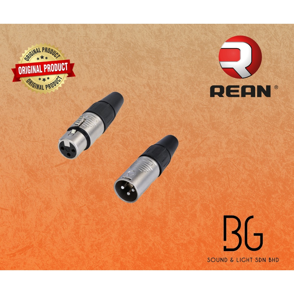 REAN RC3F 3 pole female XLR cable connector OR RC3M XLR MALE | Shopee Malaysia
