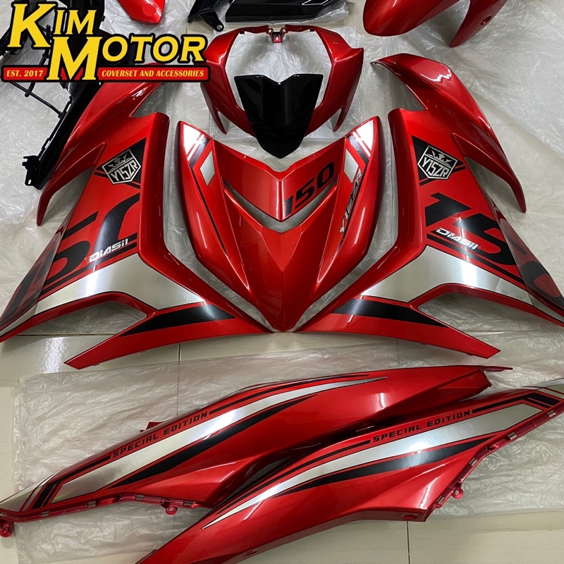 COVERSET Y15 V1 V2 ORIGINAL VELOZI METALLIC RED SILVER CHROME 3D ...