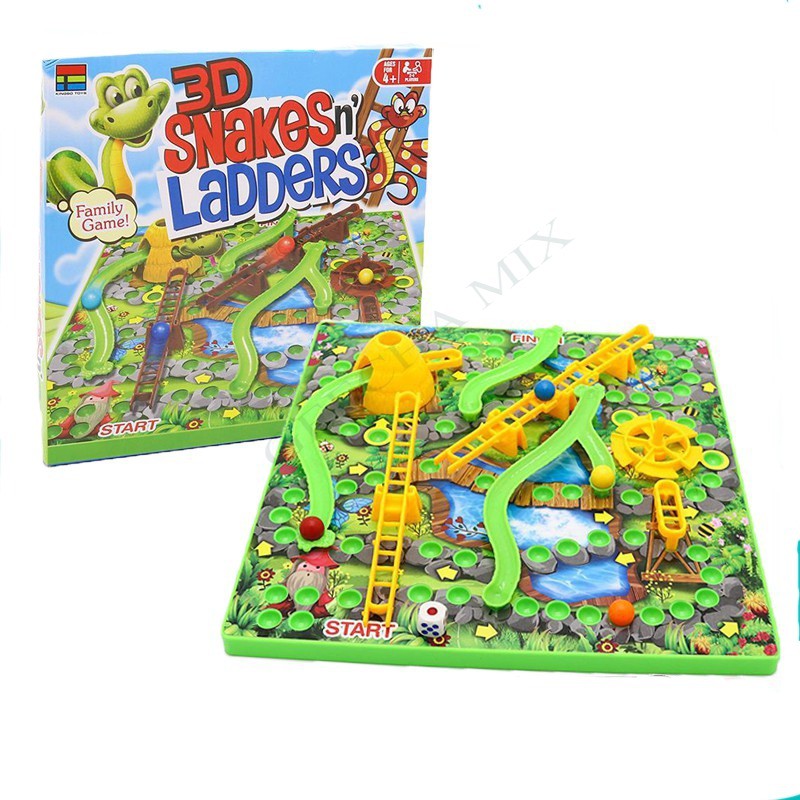 3D Snakes & Ladders Board game Family Traditional Party Game Toy ...