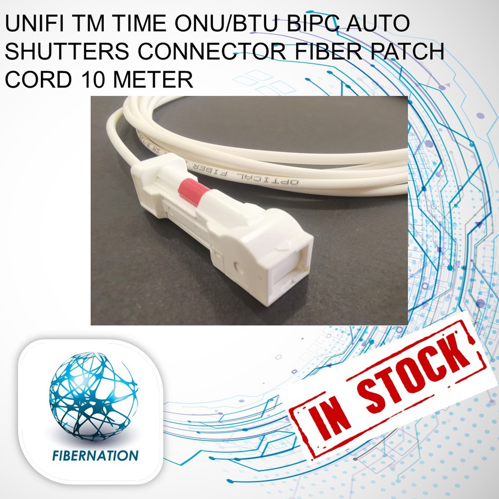 UNIFI TM TIME ONU/BTU BIPC AUTO SHUTTERS CONNECTOR FIBER PATCH CORD 10 ...