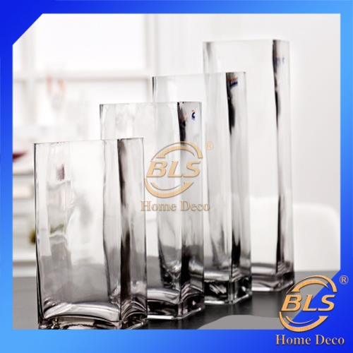 TRANSPARENT SQUARE SHAPE GLASS VASE H 20 CM DIAMETER 8 CM | Shopee Malaysia