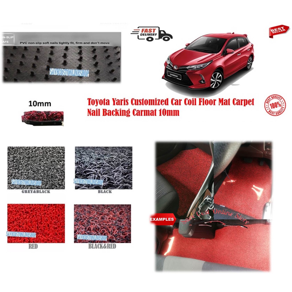 Toyota Yaris 2019 ~ 2025 Customized Car Coil Floor Mat Carpet Nail ...