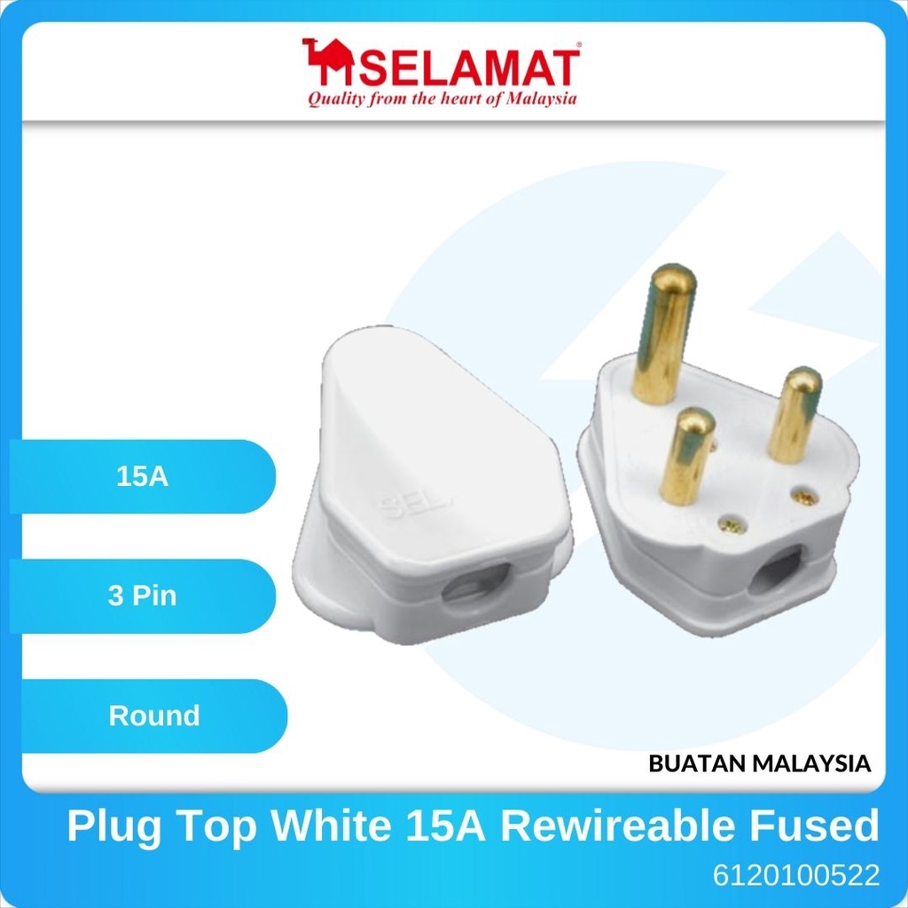 SELAMAT Electrical Wiring Accessories Rewireable Fused Heavy Duty 3 Pin ...