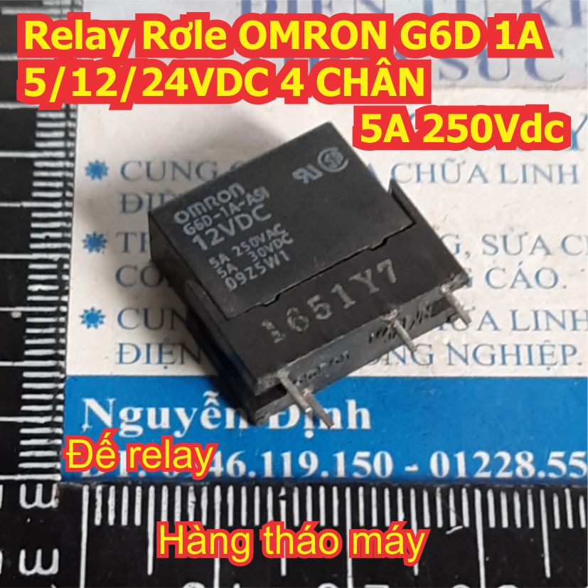 Relay Relay OMRON G6D-1A G6D-1A-ASI 24VDC 12Vdc 5Vdc 4 PINS 5A 250Vdc, base kde8178 | Shopee ...