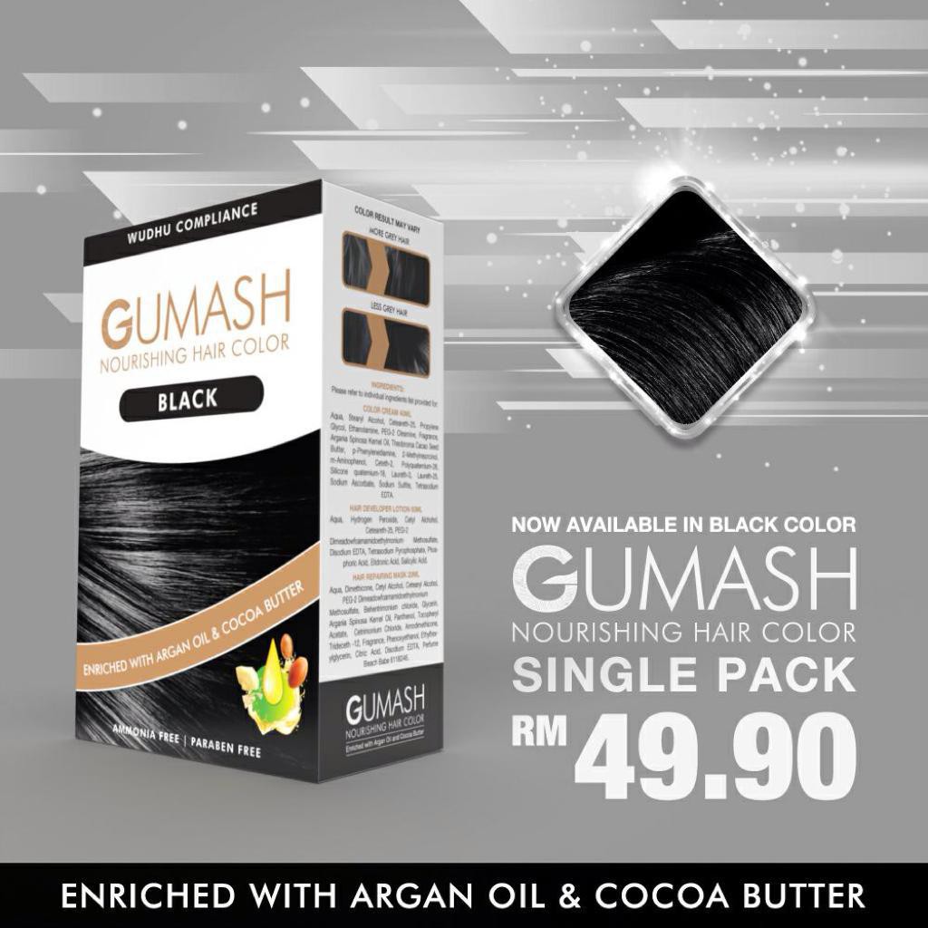 Best Selling Gumash Hair Color - Black (Single Pack) | Shopee Malaysia