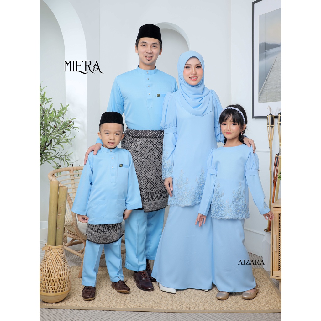 Set Raya Set Family Warna Baby Blue Baju KurungModen Miera Baju Raya ...