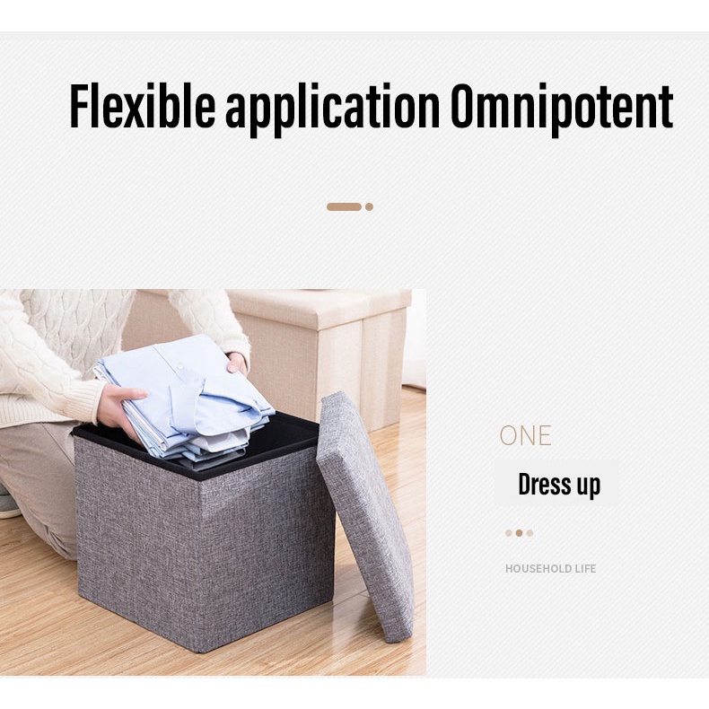 2 in 1 Storage Stool Box Ottoman 76x38x38 Fabric Foldable Storage Sofa ...