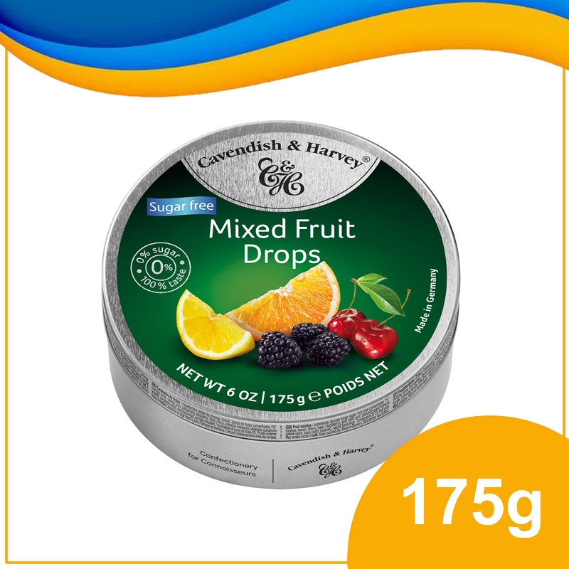 Cavendish & Harvey Sugar Free Mixed Fruit Drops, 175g [Exp: 8 MAY 2025 ...